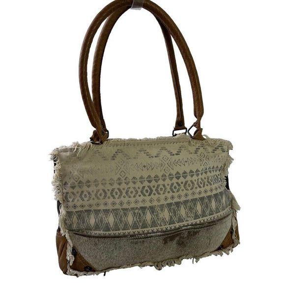 Myra Bag | Bags | Myra Bag Womens Boho Gray Brown Leather Calf Hair ...